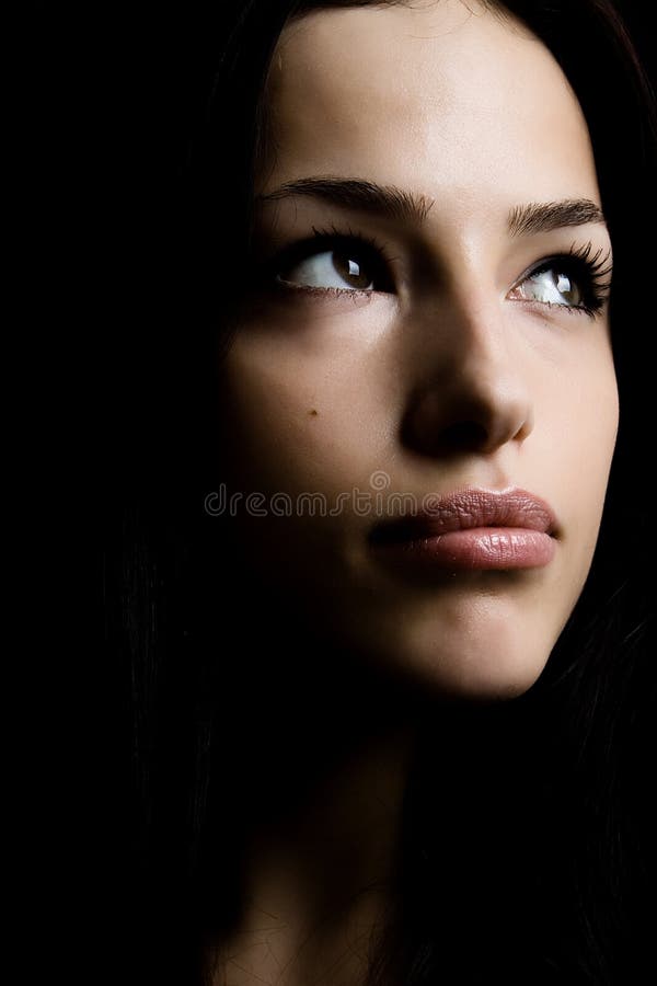 Dark portrait stock photo. Image of young, studio, beautiful - 3174922