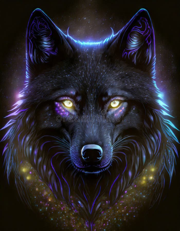 Real Black Wolf With Purple Eyes