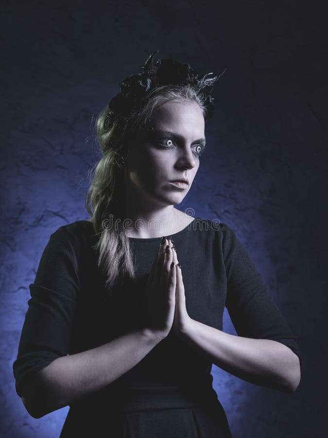 Dark Portrait of Evil Witch in Smoke Stock Photo - Image of beautiful ...
