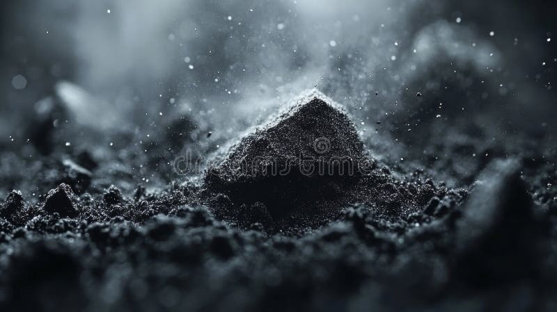 Dark Powder Mound with Dust Particles Rising Stock Illustration ...