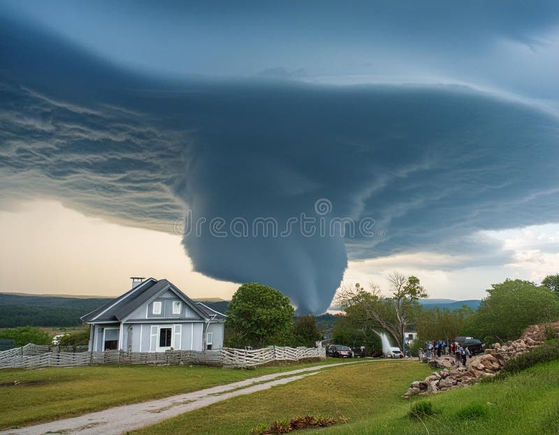 A Dark and Powerful Tornado Storm Was Foreboding on the Country Side ...