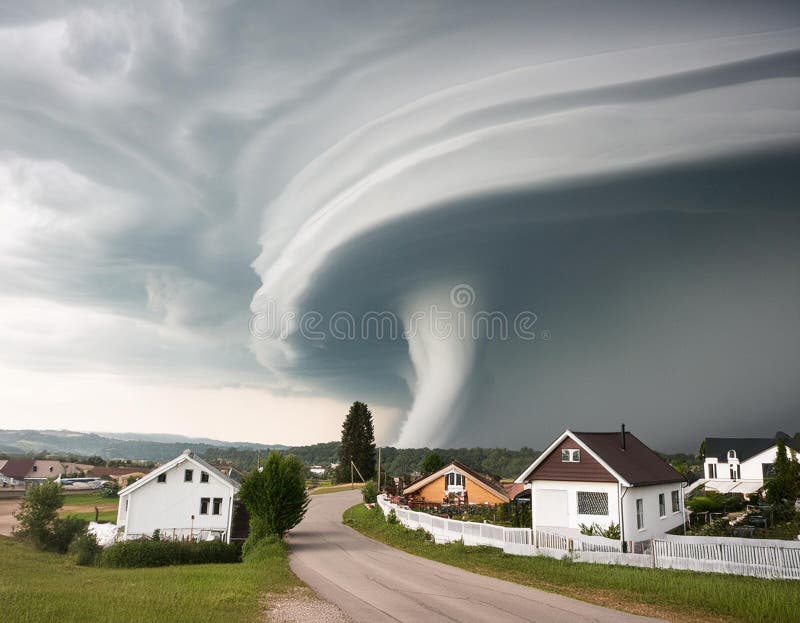 A Dark and Powerful Tornado Storm Was Foreboding on the Country Side ...