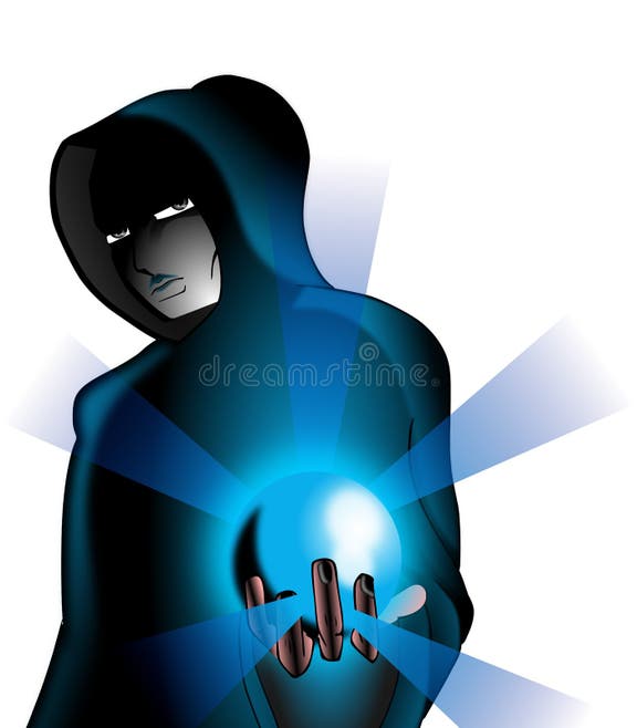 Dark Priest with Sphere Isolated Stock Illustration - Illustration of ...