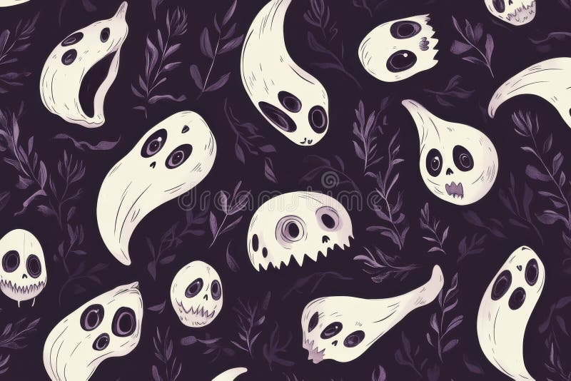 Spooky Ghost Pattern stock illustration. Illustration of backdrop ...