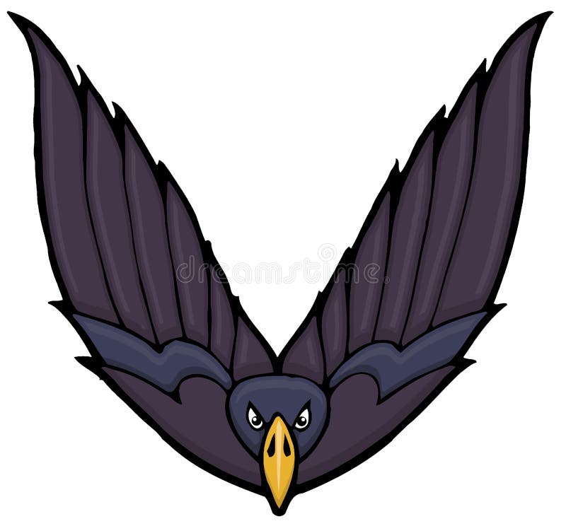 Dark Purple Cartoon Raven Swooping Stock Vector - Illustration of ...