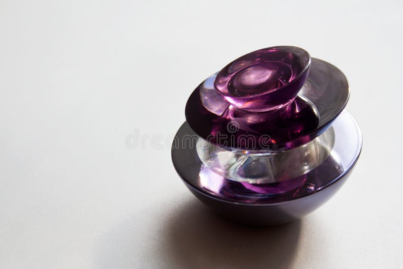 Dark Purple Glass Perfume Bottle Stock Photo - Image of glossy, mockup ...