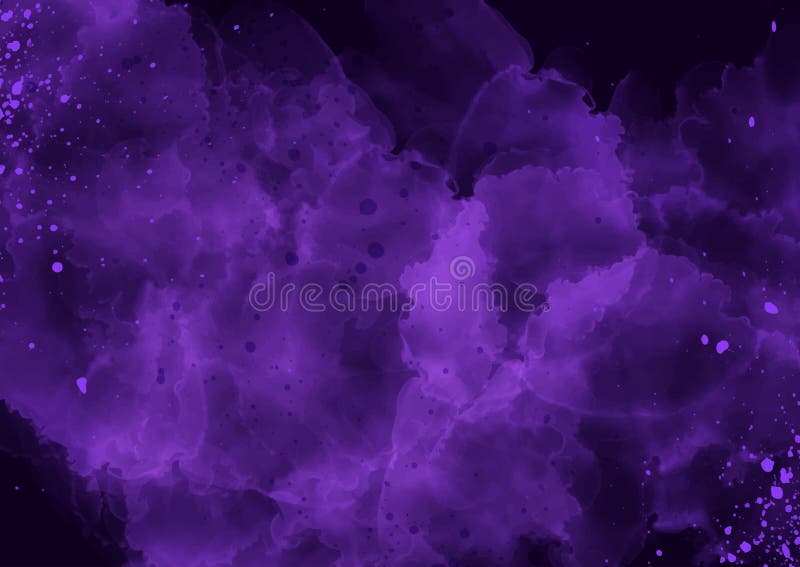 Dark Purple Hand Painted Watercolour Ink Background Stock Vector ...