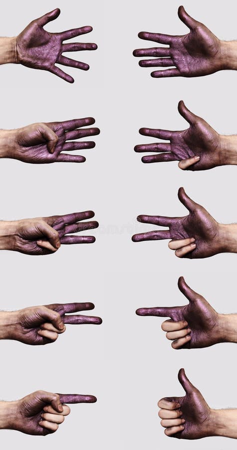 Dark purple Paint on Hands stock photo. Image of purple - 86316772