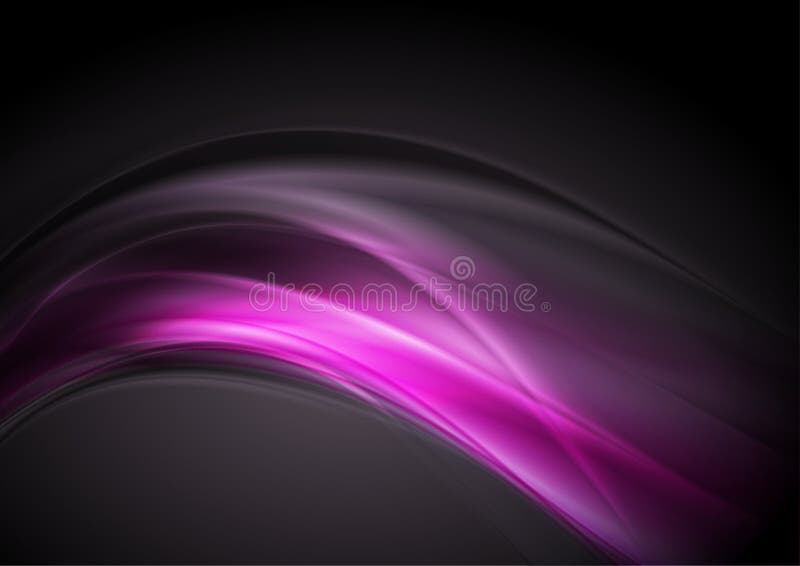 Dark Purple Glowing Waves Abstract Background Stock Vector ...
