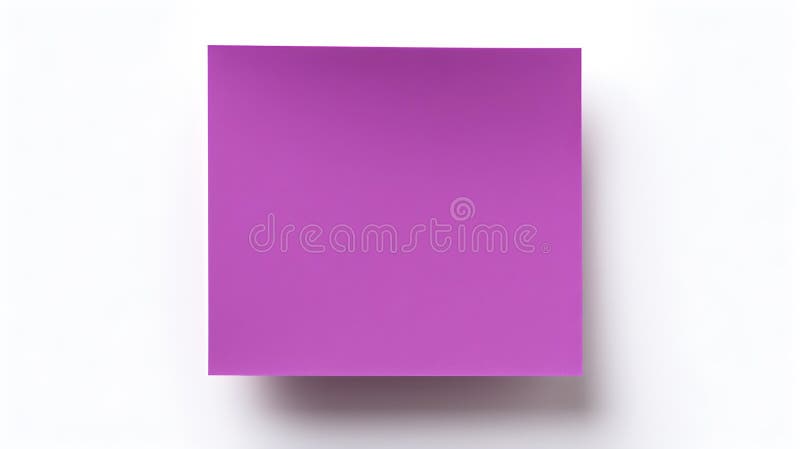 Dark Purple Square Paper Note on a White Background. Brainstorming ...