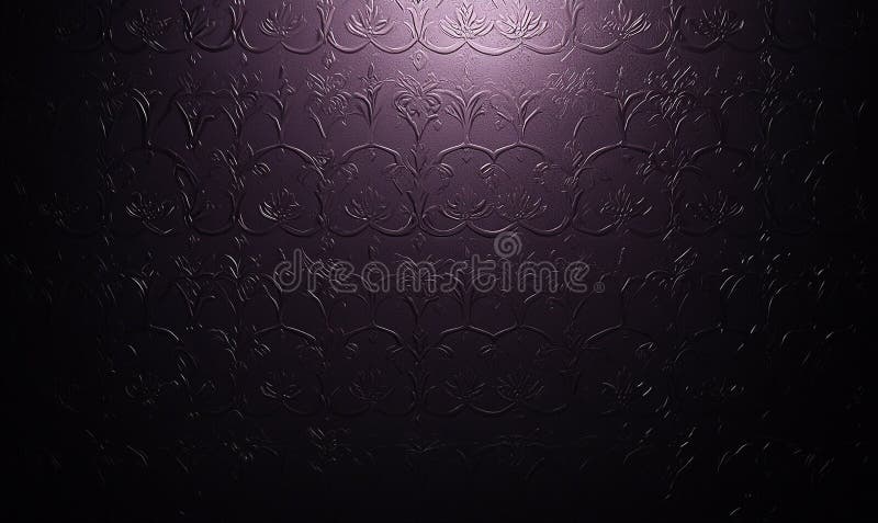 Dark Purple Textured Background with Floral Pattern, Spotlight Effect ...