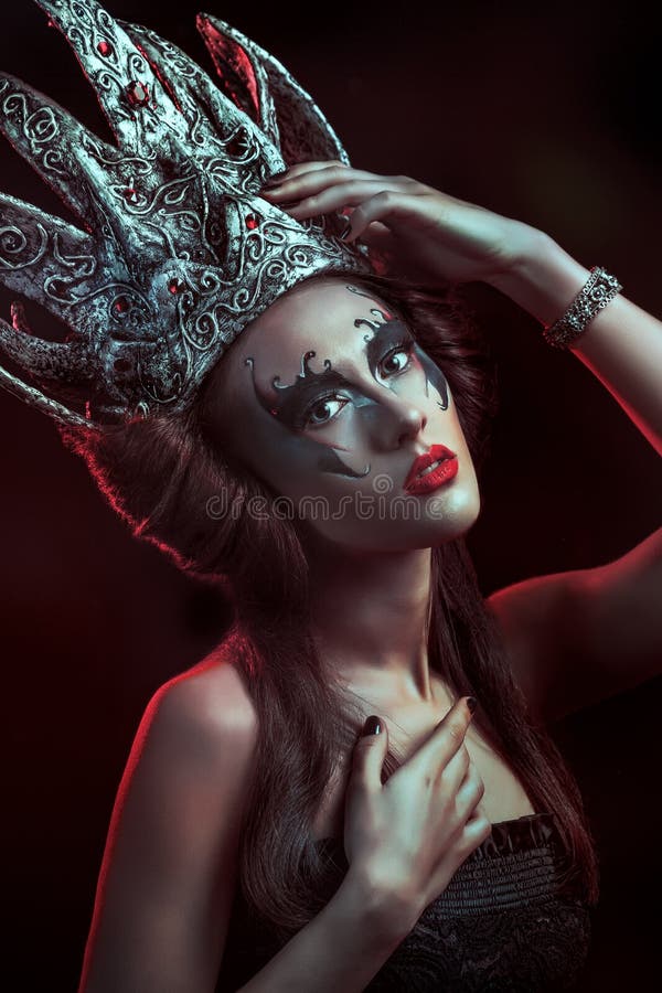 Dark queen stock image. Image of hairstyle, eyebrow, face - 29455071