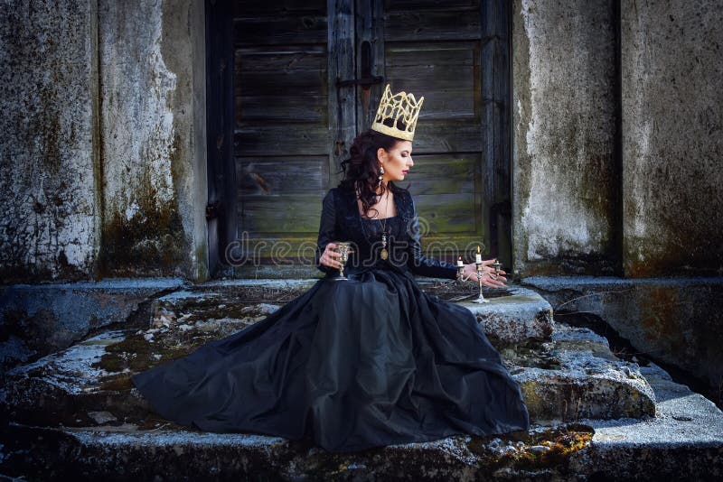 Dark queen stock image. Image of goblet, crown, attractive - 52242857