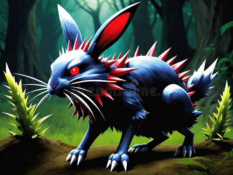 Dark rabbit on the ground stock illustration. Illustration of character ...
