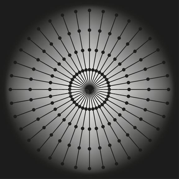 Dark Radial Shape. Vector Orbit Design. Geometric Circle Layout ...