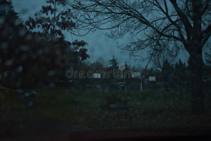 A Dark and Rainy Night stock image. Image of night, green - 144821181