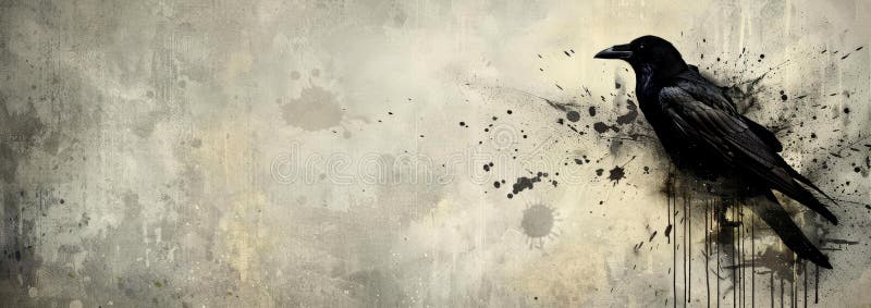 Dark Raven Grunge Texture Background. Abstract Bird Art. Stock Illustration - Illustration of ...