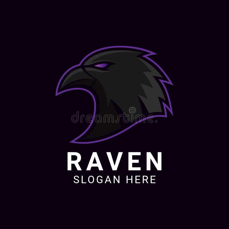 Dark raven logo design stock vector. Illustration of icon - 232405540