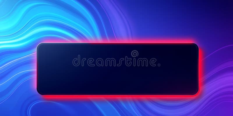 A Dark Rectangle with Rounded Corners and a Red Glow Against a Blue ...