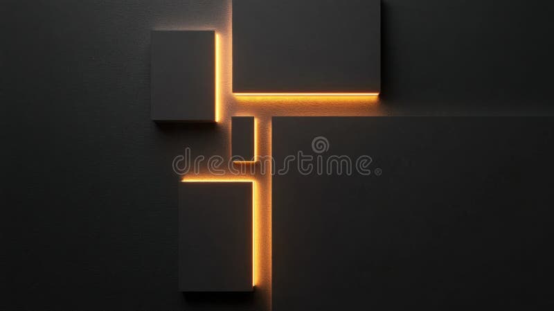 Dark Rectangles Illuminated, Modern Minimalist Design Concept Stock ...