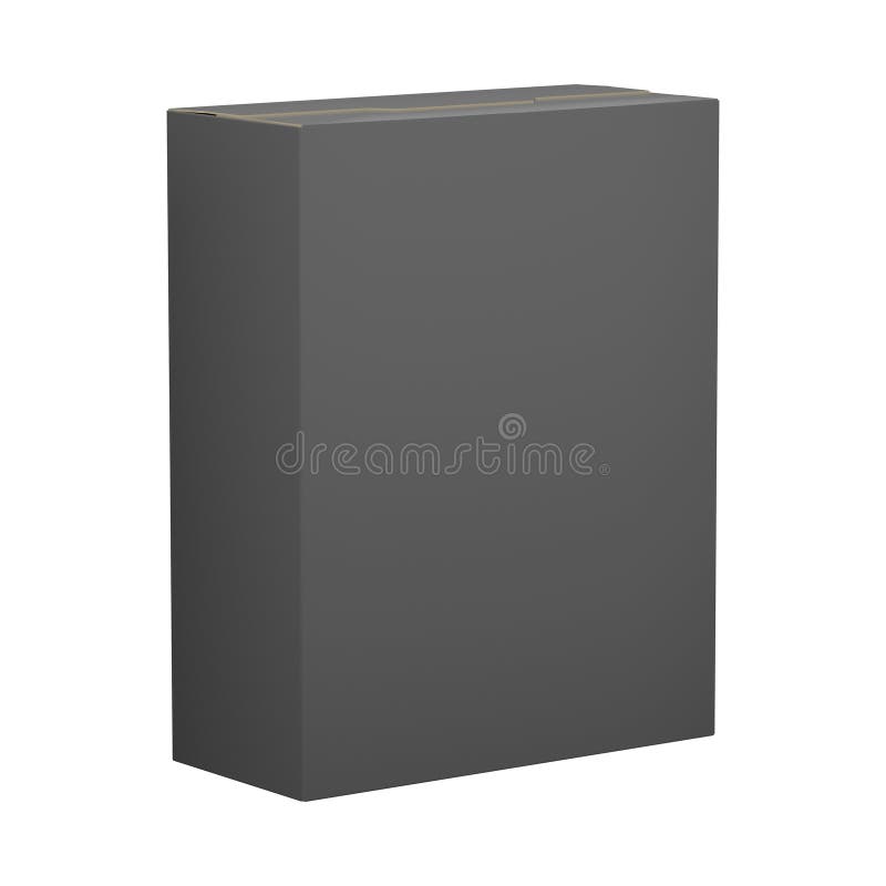 Dark Rectangular Box Package Side Perspective View Stock Illustration ...