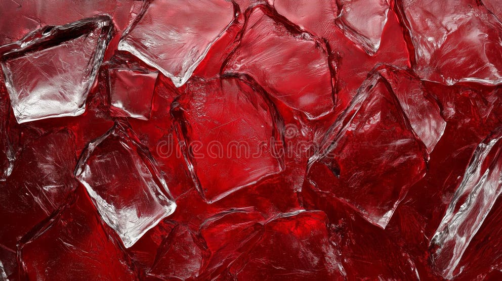 A Dark Red Abstract Background Featuring Intricate Ice Textures Stock ...