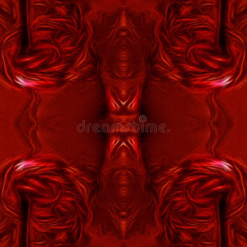 Dark Red Abstract Drawing with Light Sinuous Lines and a Circle ...