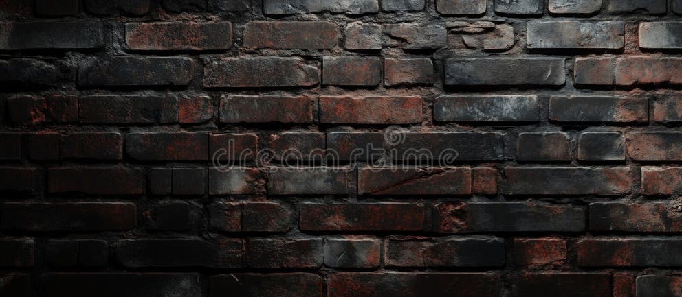 Dark Red and Black Brick Wall with a Slightly Rough, Textured Surface ...