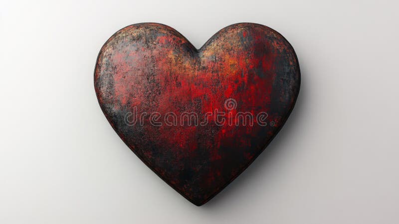 A Dark Red and Black Textured Heart Shape Stock Illustration ...