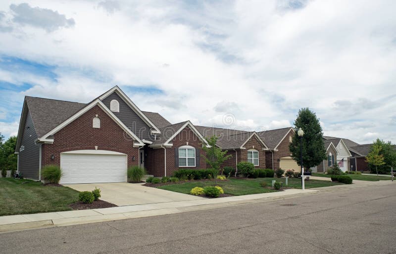 Dark Red Brick Condo Complex Stock Image - Image of cloudy, home: 255153561