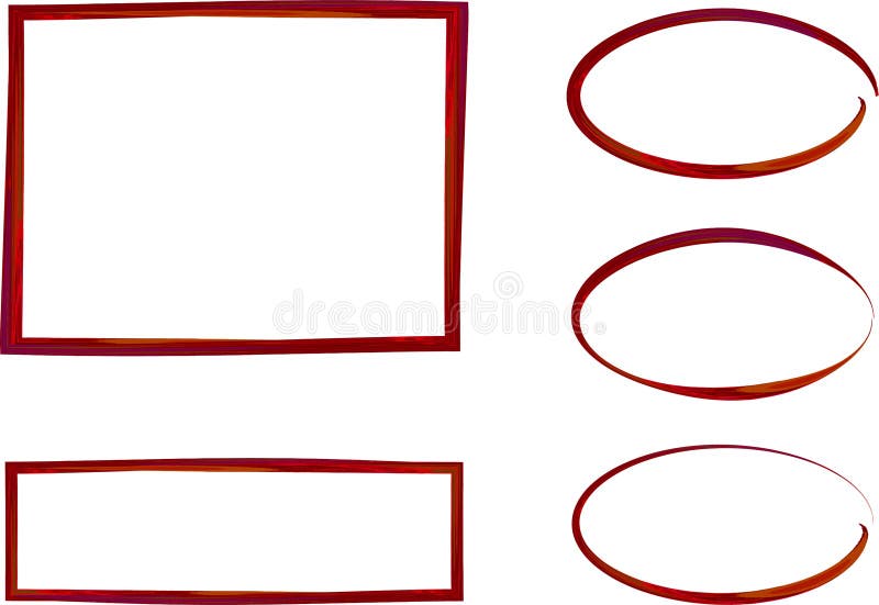 Dark Red Bright Colorful Irregular Frames Collection Stock Illustration ...