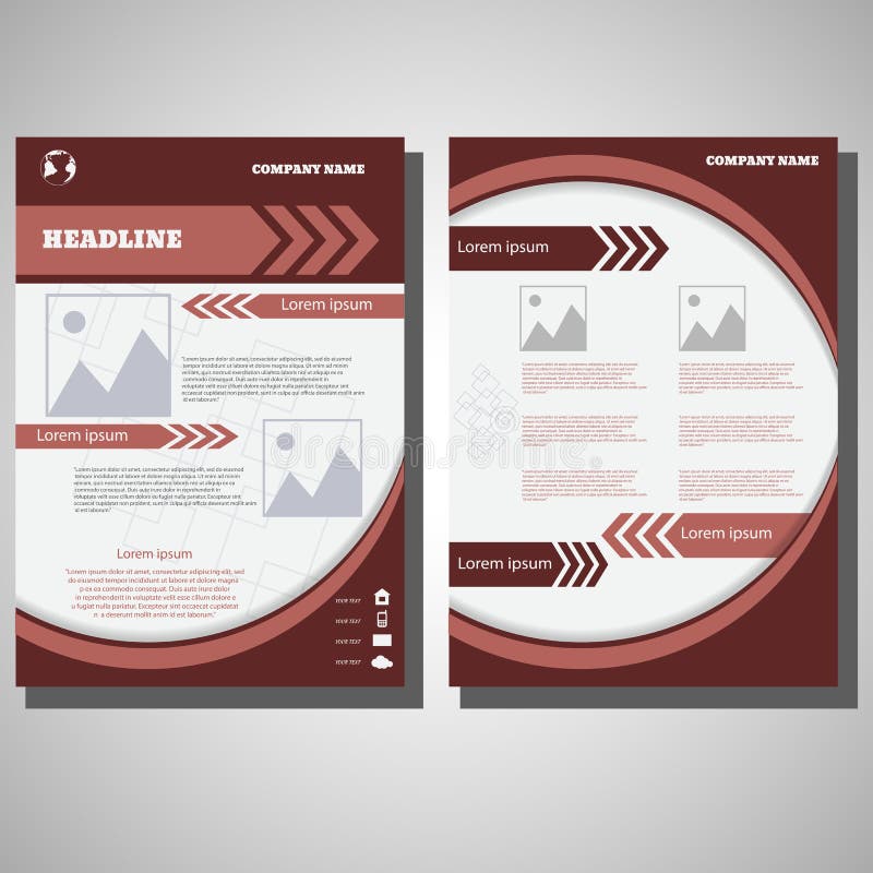 Dark Red Brochure Flyer Design Infographic Size A4 Stock Vector ...