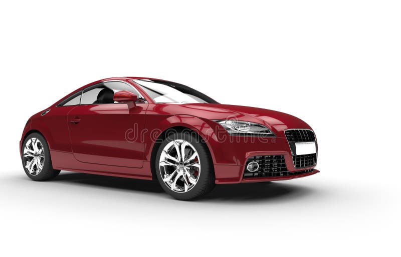 Dark Red Car - Side View stock illustration. Illustration of grille ...
