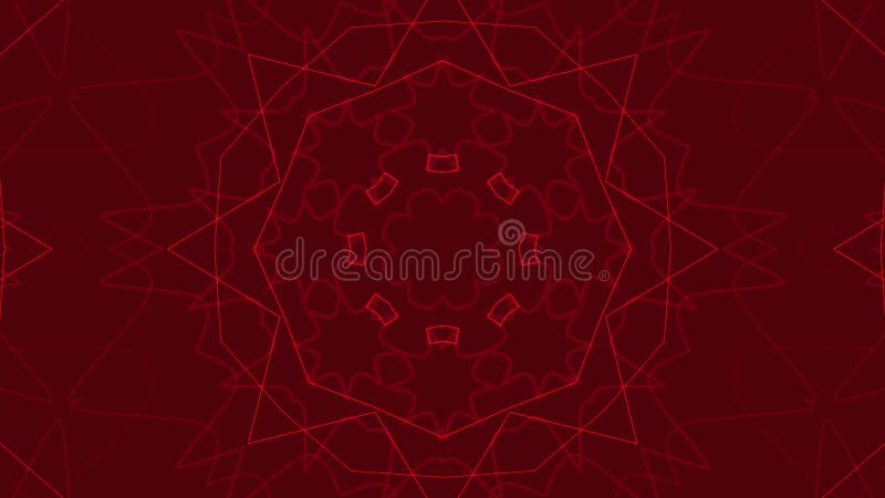 Dark Red Kaleidoscope Pattern Background with Intricate Geometric ...