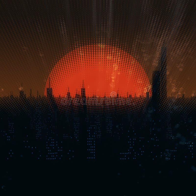 Dark Red Cityscape Abstract Background Illustration Stock Photo - Image ...