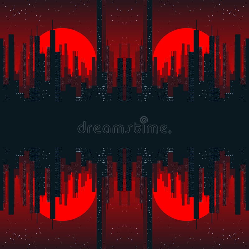 Dark Red Cityscape Abstract Background Illustration Stock Illustration ...