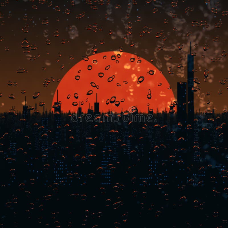 Dark Red Cityscape Abstract Background Illustration Stock Illustration ...