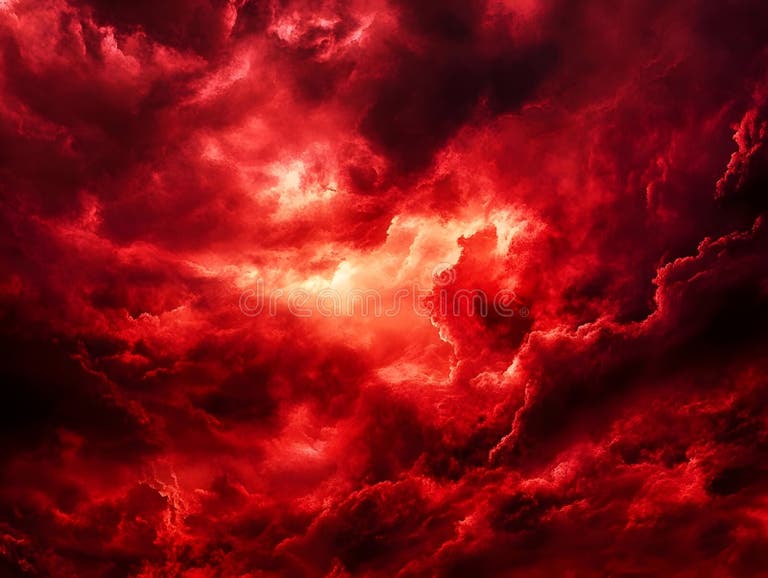 Dark, Red Clouds in the Sky. Stock Image - Image of heaven, night ...