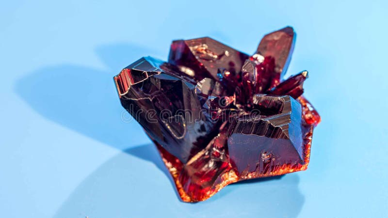 Dark Red Crystal on Blue stock image. Image of deep - 330413695