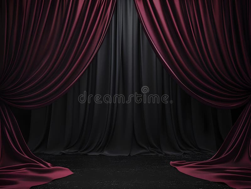 Dark Red Curtain Stage Backdrop Elegant Dramatic Setting Stock ...