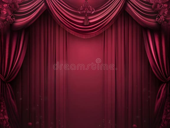 Dark Red Curtain Stage Backdrop Elegant Dramatic Setting Stock ...