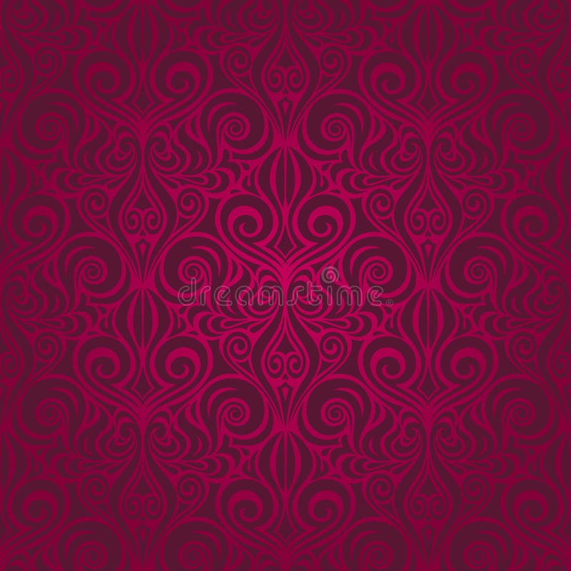 Dark Red Decorative Flowers, Floral Ornate Decorative Vector Pattern ...