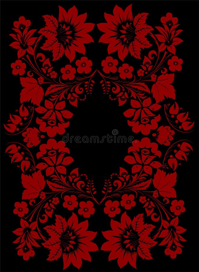 Dark red flower frame stock illustration. Illustration of angle - 10960942