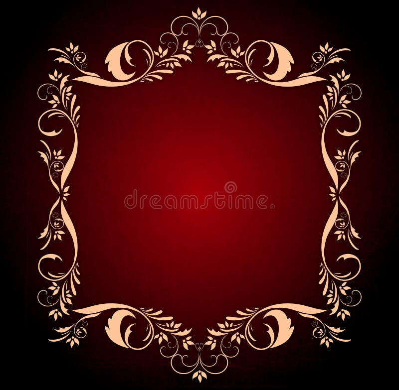 Luxury Golden Floral Frame Dark Red Stock Illustrations – 721 Luxury ...
