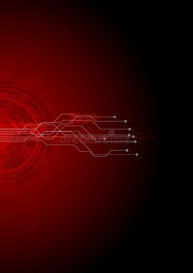 Dark Red Hi-tech Circuit Board Background Stock Vector - Illustration ...