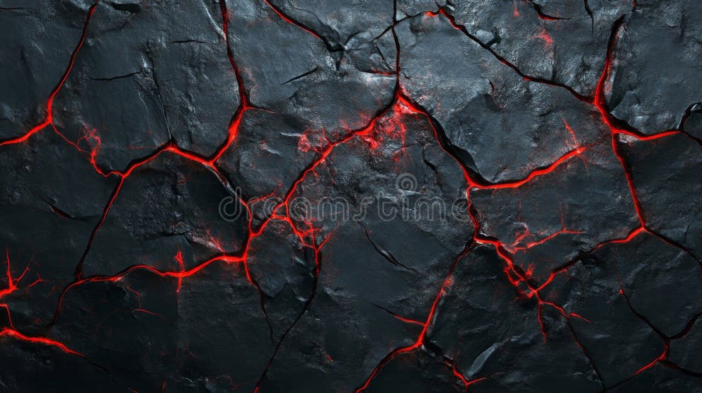 Dark Red Hot Lava Rock Texture Background Stock Illustration ...