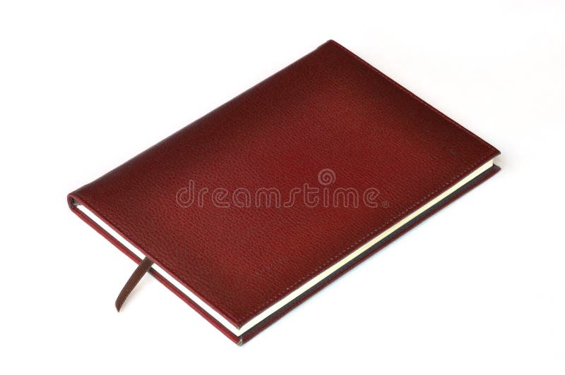 Dark red leather notebook stock photo. Image of clean - 18332318