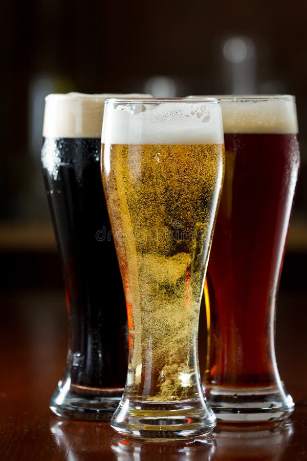 Dark, red and light beer stock image. Image of beer, fresh - 32604643