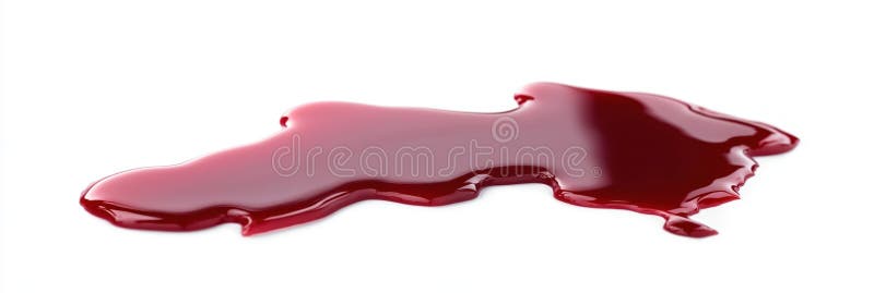 Dark Red Liquid Spills on Isolated Transparent Background. Liquid Flows ...