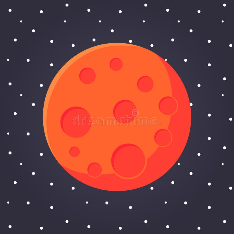 Dark red Mars planet space stock vector. Illustration of nature - 218509329